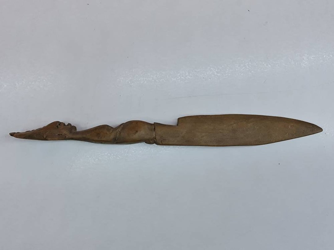 Vintage Letter Opener in Wood - African Man- Panga - Etsy