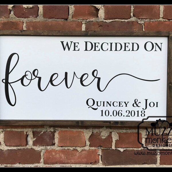 We Decided on Forever Sign - Etsy