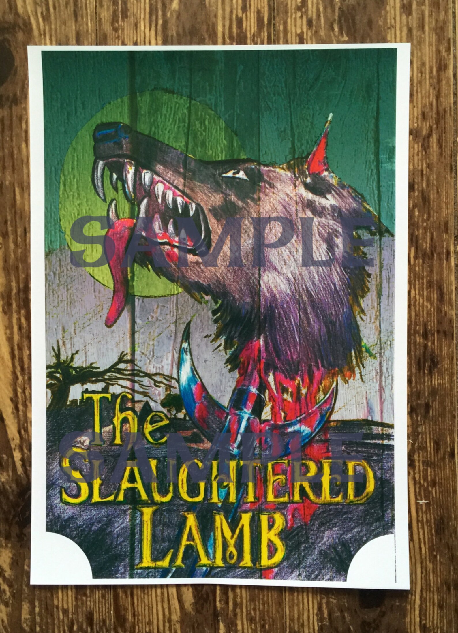 American Werewolf in London - the Slaughtered Lamb Pub Sign Replica A3 ...