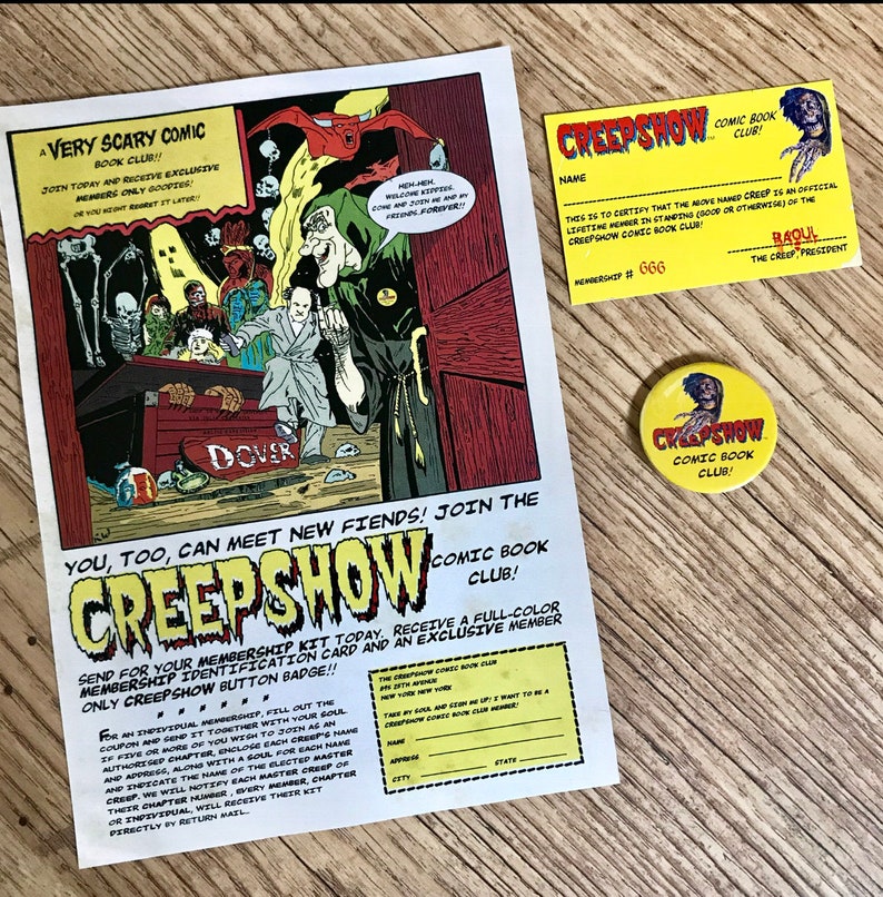Creepshow Comic Book Club Membership Kit novelty Item EC | Etsy