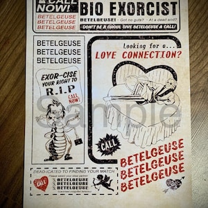 Beetlejuice Beetlejuice Flyer Replica Beetlejuice 2 A4 Print - Etsy
