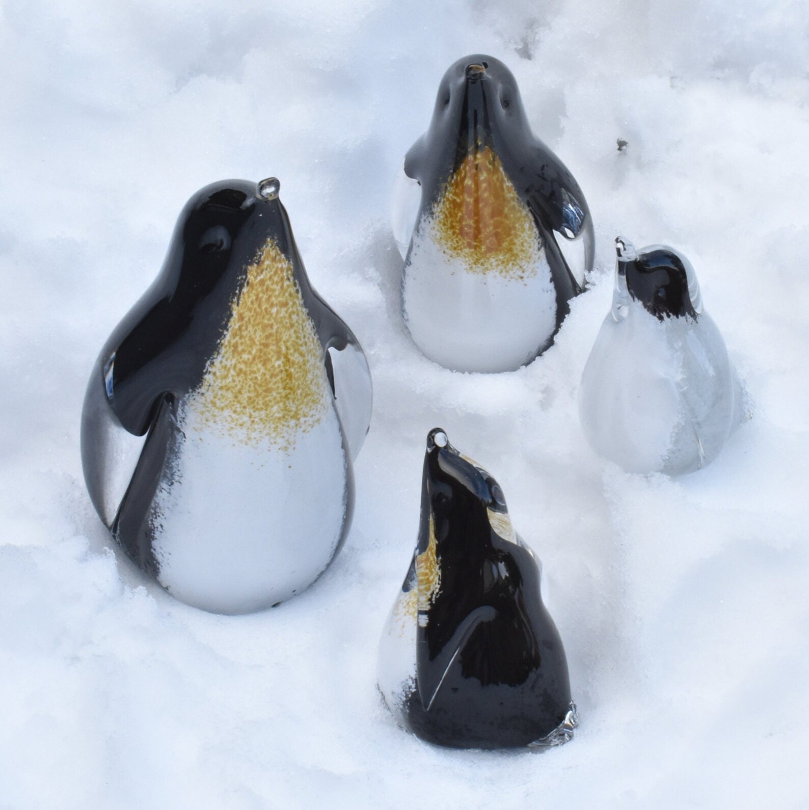 Art Glass Penguins - Etsy UK