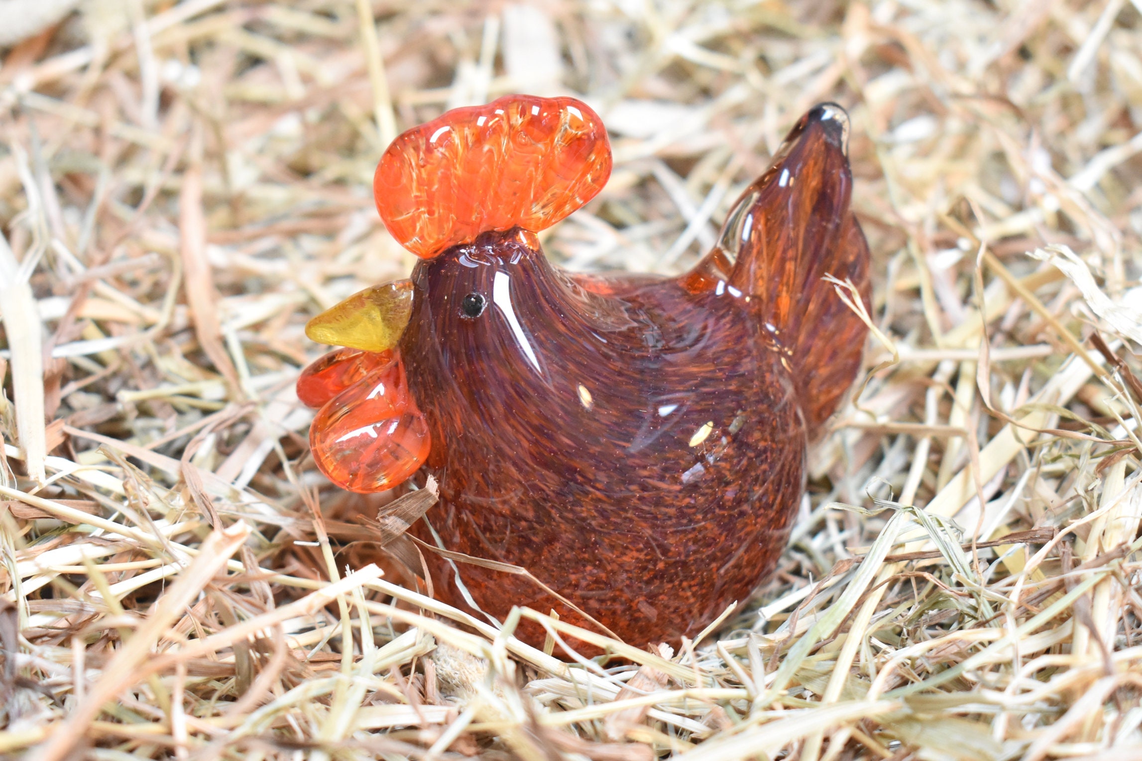Art Glass Chicken - Etsy UK