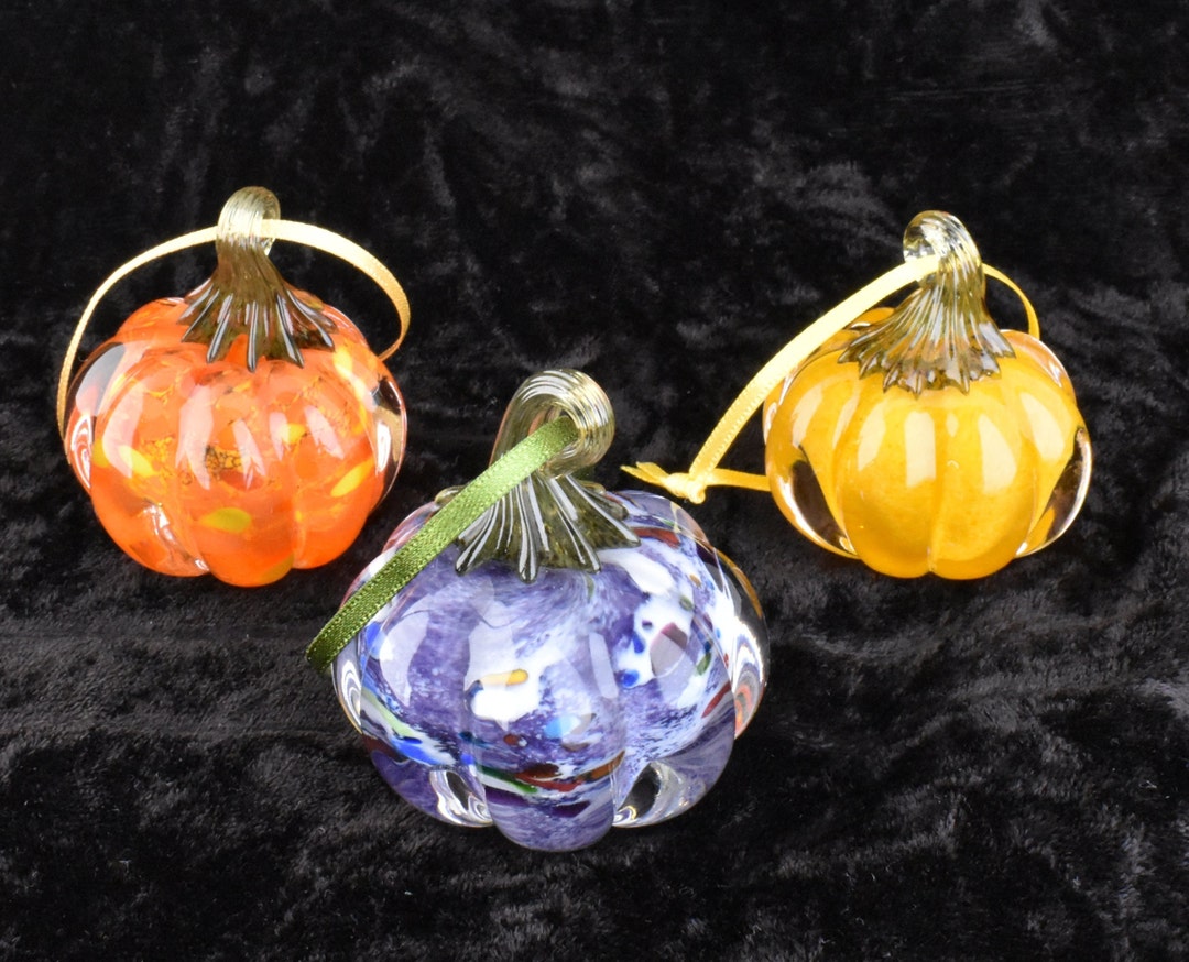 Art Glass Hanging Halloween Pumpkin - Etsy UK