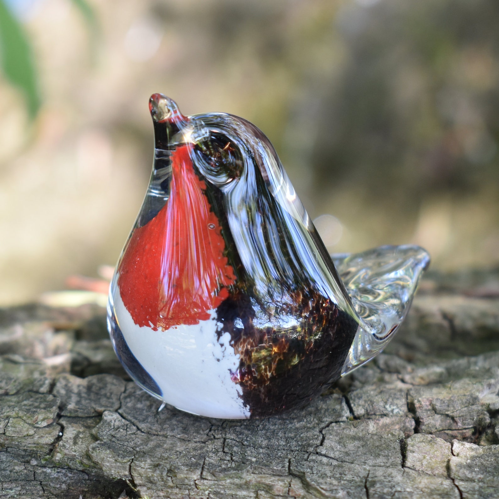 Personalised Art Glass Robin | Etsy UK