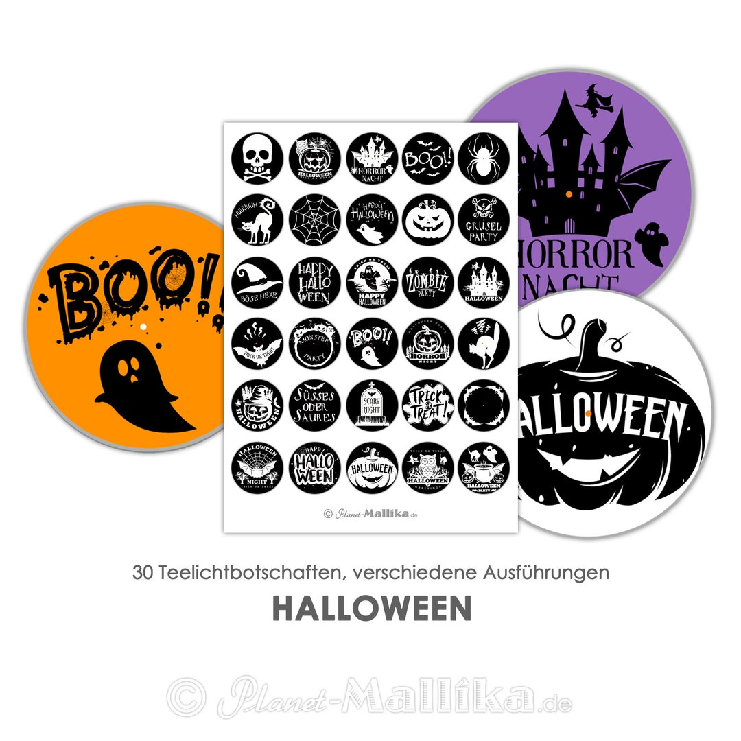 HALLOWEEN Tea Light Messages Tea Light Templates Images for Tea Lights ...