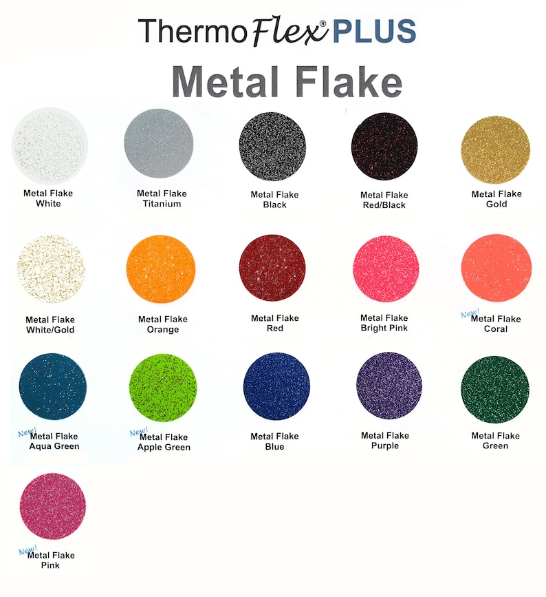 12"x 15" / 1-sheet / Thermoflex Plus METAL FLAKE - Heat Transfer Vinyl ...