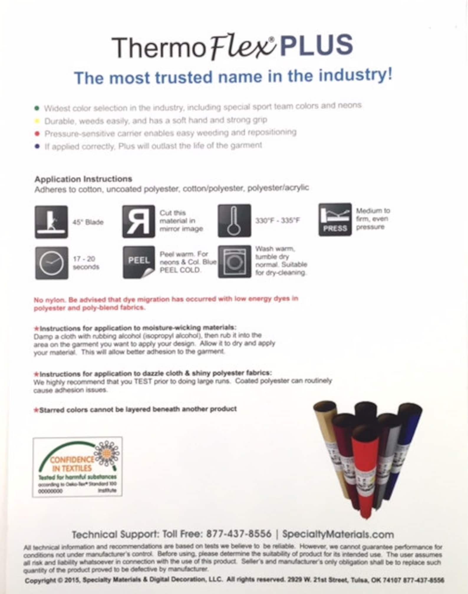 COLOR CHART / Thermoflex Plus HTV - Etsy