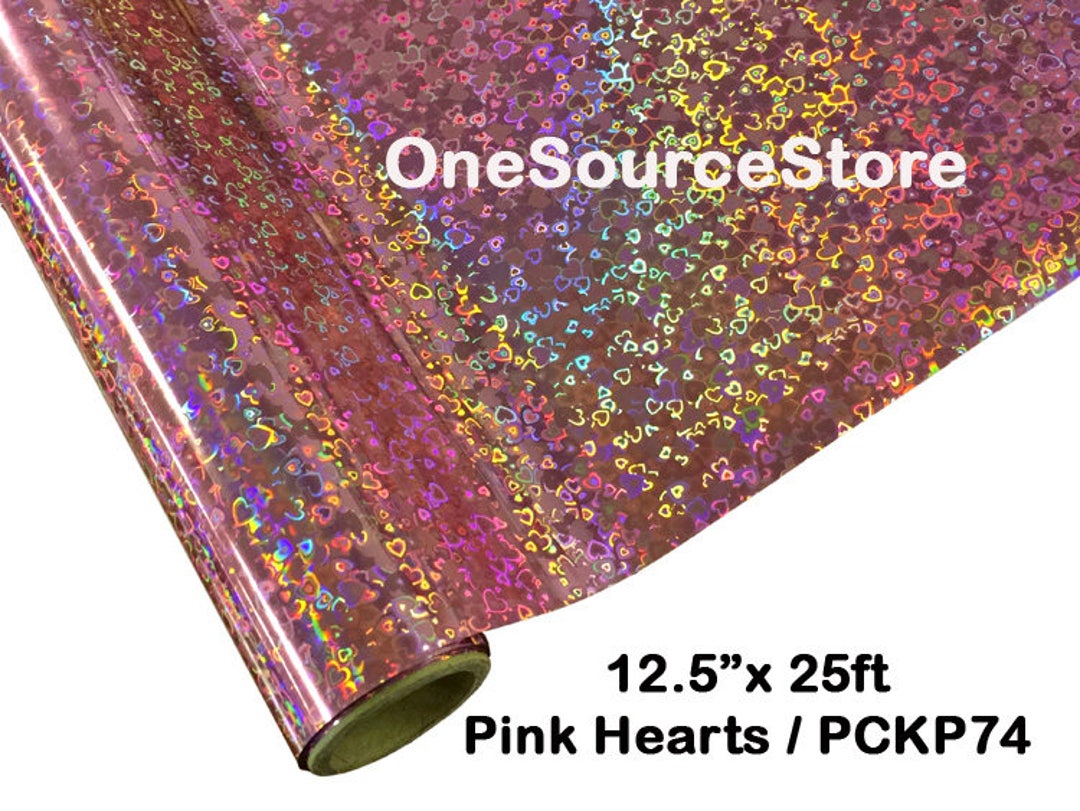 HTV Textile Foil / 12.5 x 25 Ft / Pink Hearts / PCKP74 Different ...