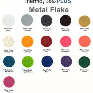 12"x 15" / 5-sheets / Thermoflex Plus METAL FLAKE - Heat Transfer Vinyl ...
