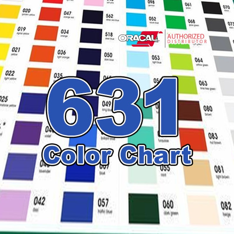 Oracal 631 Matte / COLOR CHART | Etsy