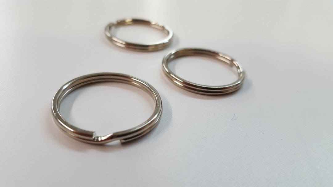 100pk / 1" Nickel Plated Silver Steel Round Edged Split Circular ...