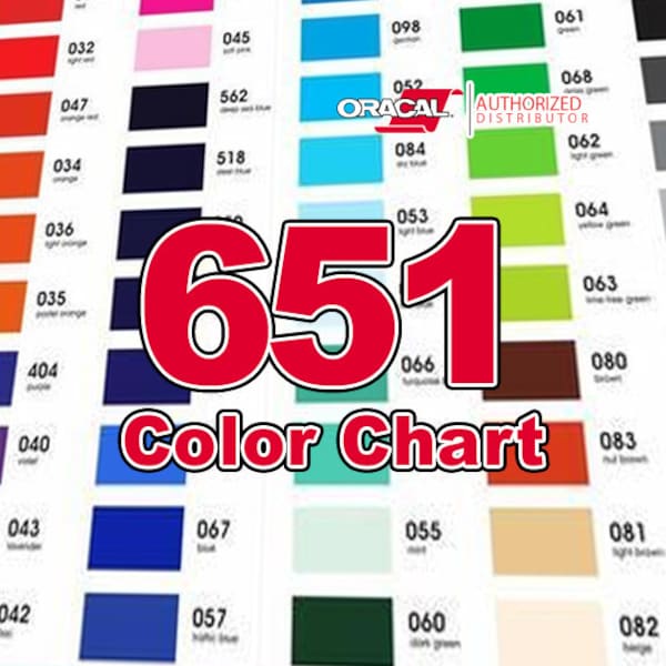 Oracal 651 Color Chart - Etsy