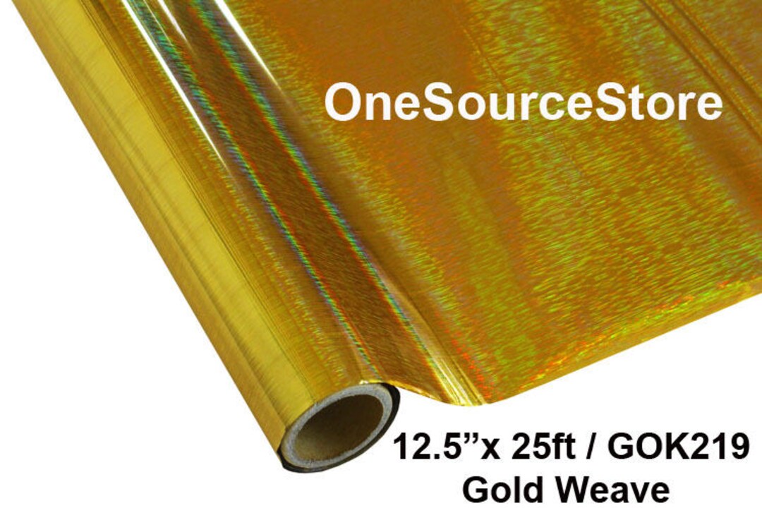 HTV Textile Foil* / 12.5 "x 25 Ft / Gold Weave / GOK219 - Different ...