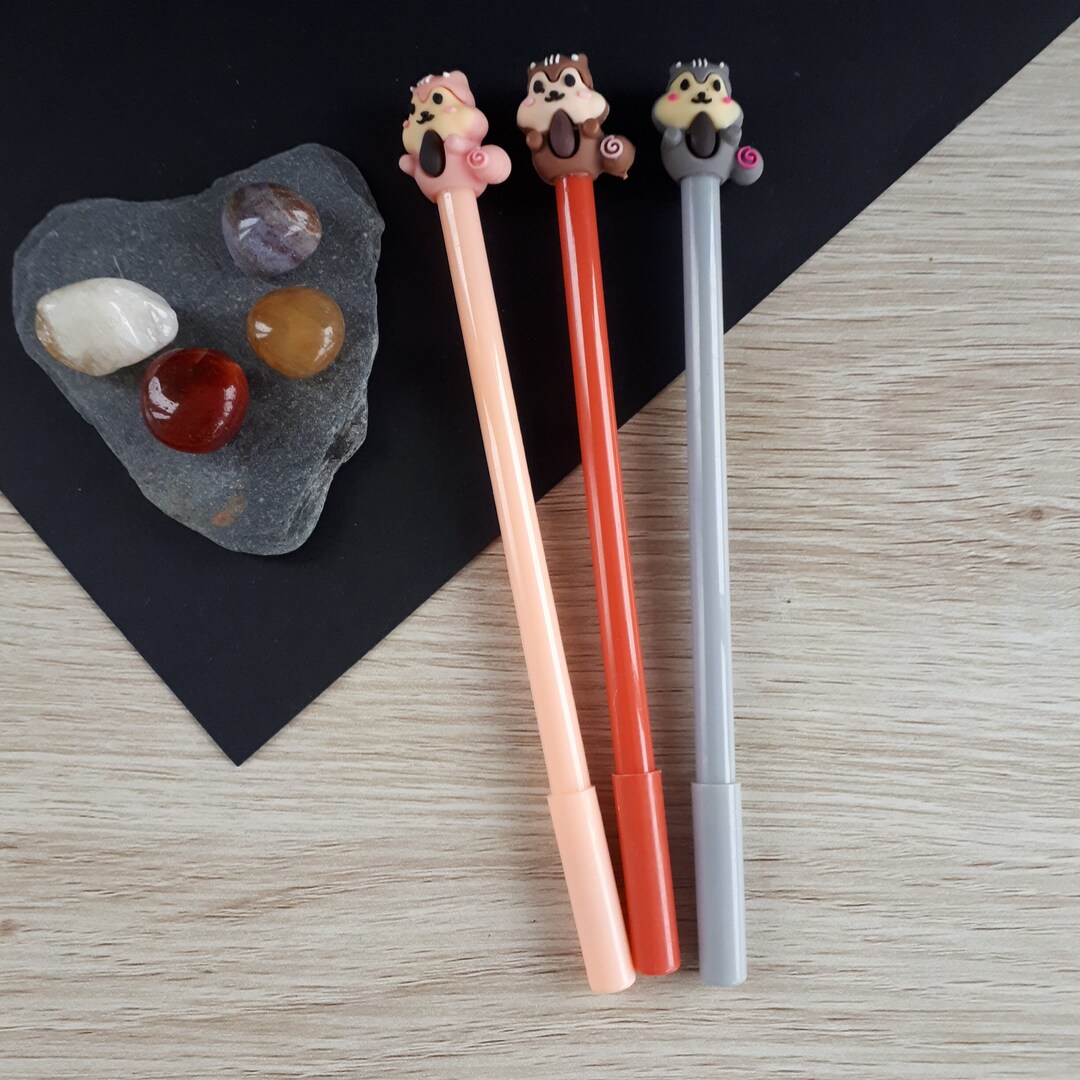 CUTE SQUIRREL PEN, Gel Pens, Pink Grey Brown, Writing & Drawing ...