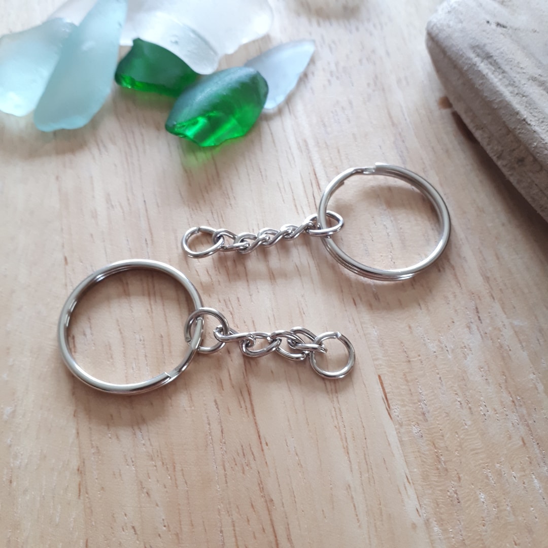 5 Split-ring Keychains, Silver Toned Jewellery Making Maker Finding ...