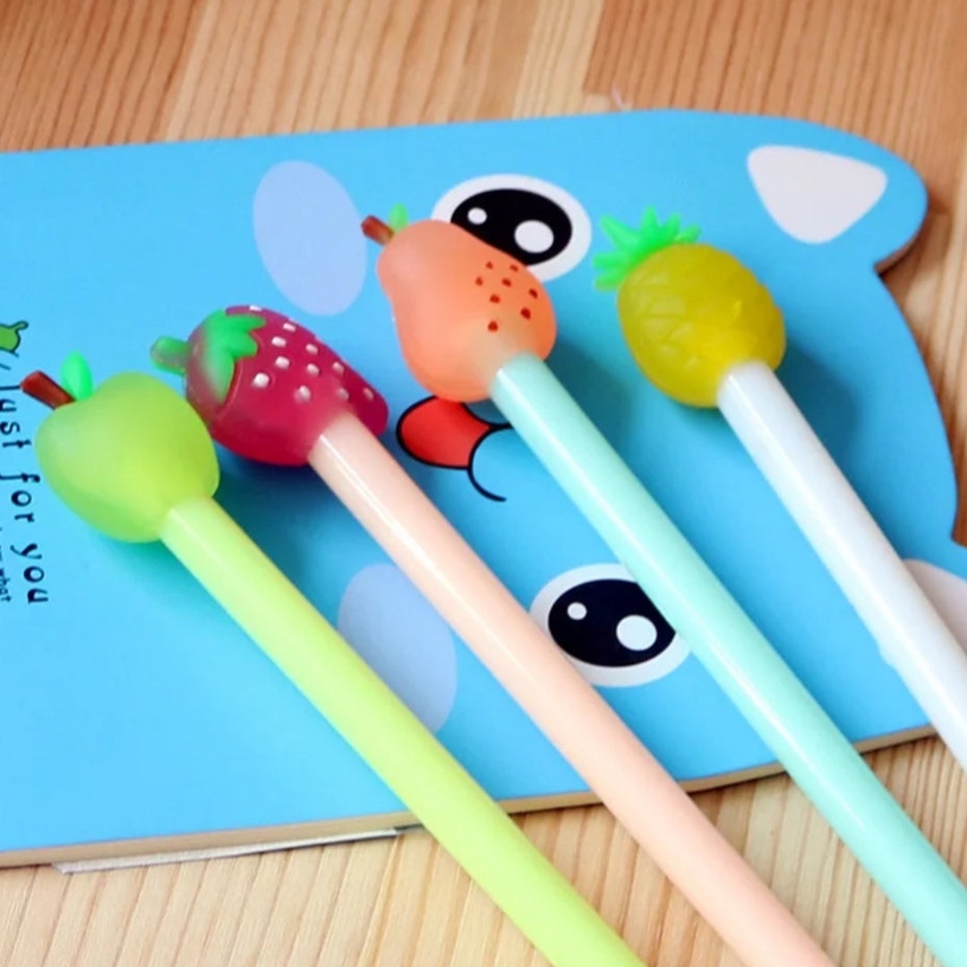 CUTE FRUIT PEN, Gel Pens, Apple Pineapple Strawberry Pear, Writing ...
