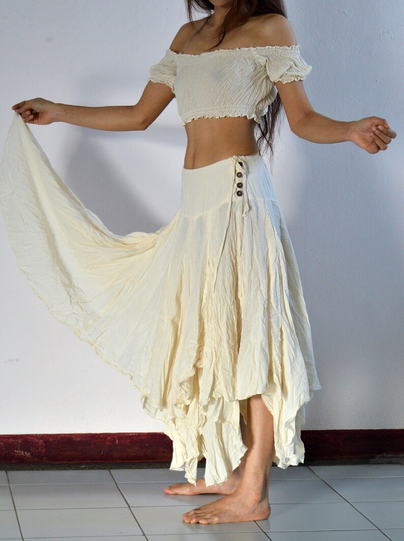 CREAM NATURAL UNDYED Cotton gypsy Ethnic pixies Wedding circle | Etsy