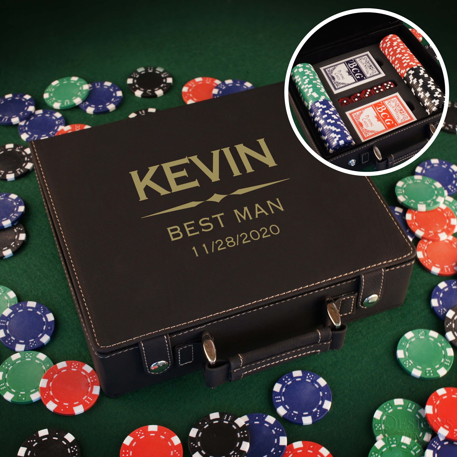 Personalized Poker Set Including 100 Poker Chips Dice & - Etsy