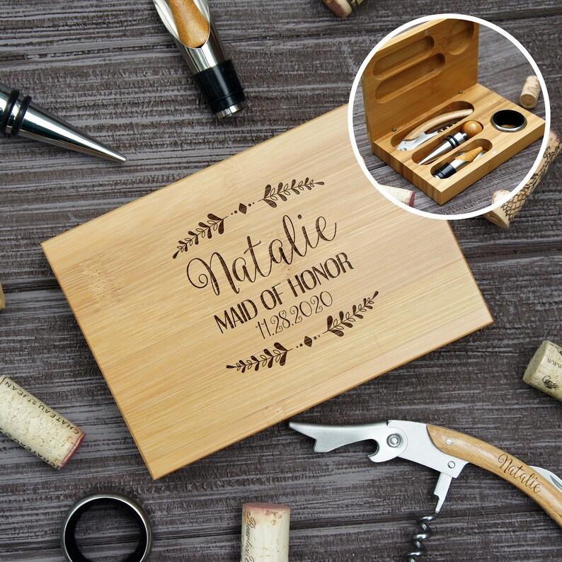Personalized Bridal Wine Tool Set Including Choice of Engraved - Etsy