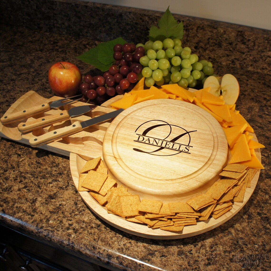 Personalized Appetizer Serving Tray Set With Family Monogram | Etsy