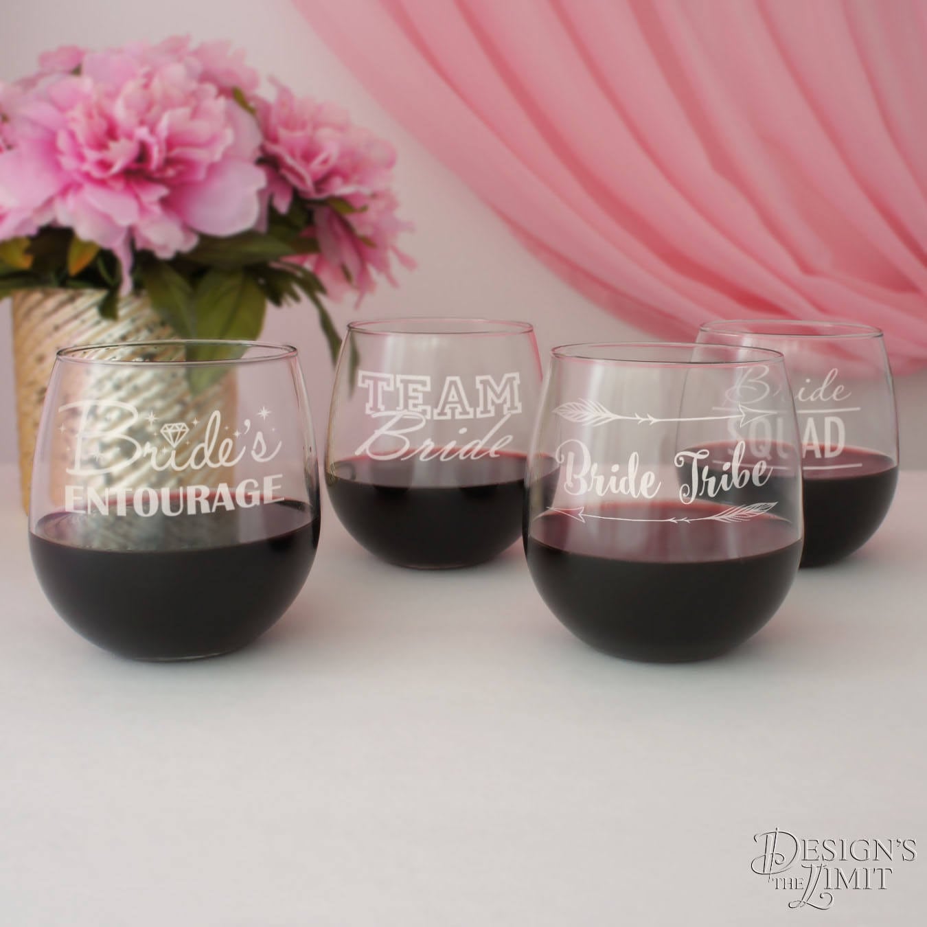 Personalized Stemless Wine Glasses Engraved for the Wedding | Etsy
