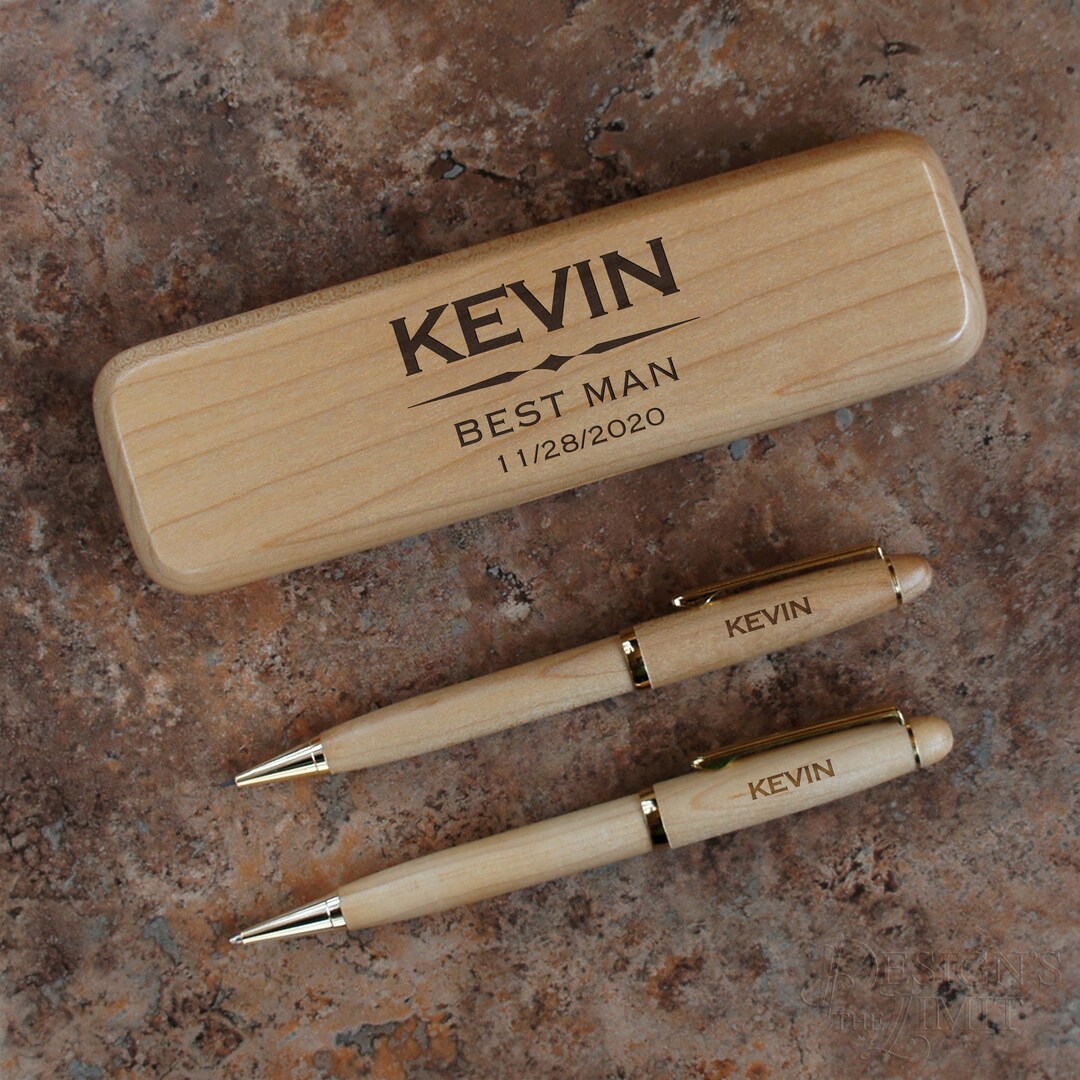Personalized Groomsmen Pen Set Including Engraved Case and Choice of ...