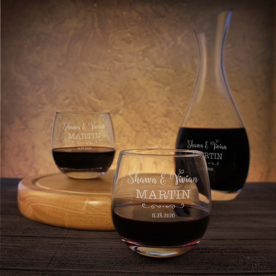Personalized Crystal Wine Decanter & Optional Engraved Red or | Etsy