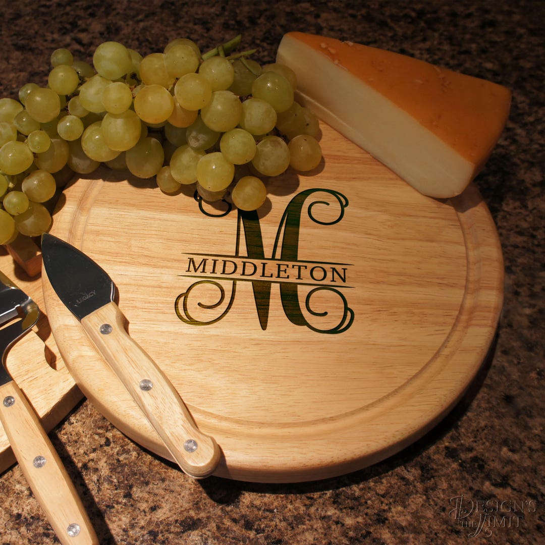 Personalized Cheese Board Set With Four Cheese Tools Engraved With ...