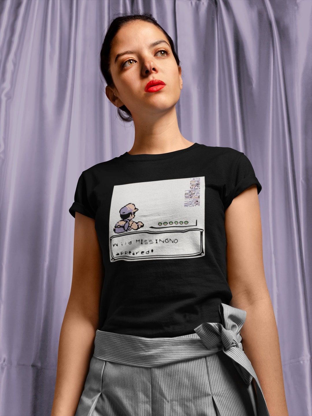 Wild MISSINGNO Appeared Pokemon Gameboy Screen Shot T-shirt - Etsy