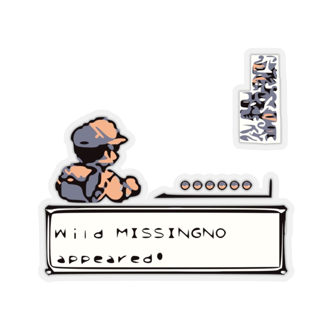 Wild MISSINGNO appeared Pokemon gameboy screen shot Sticker | Etsy