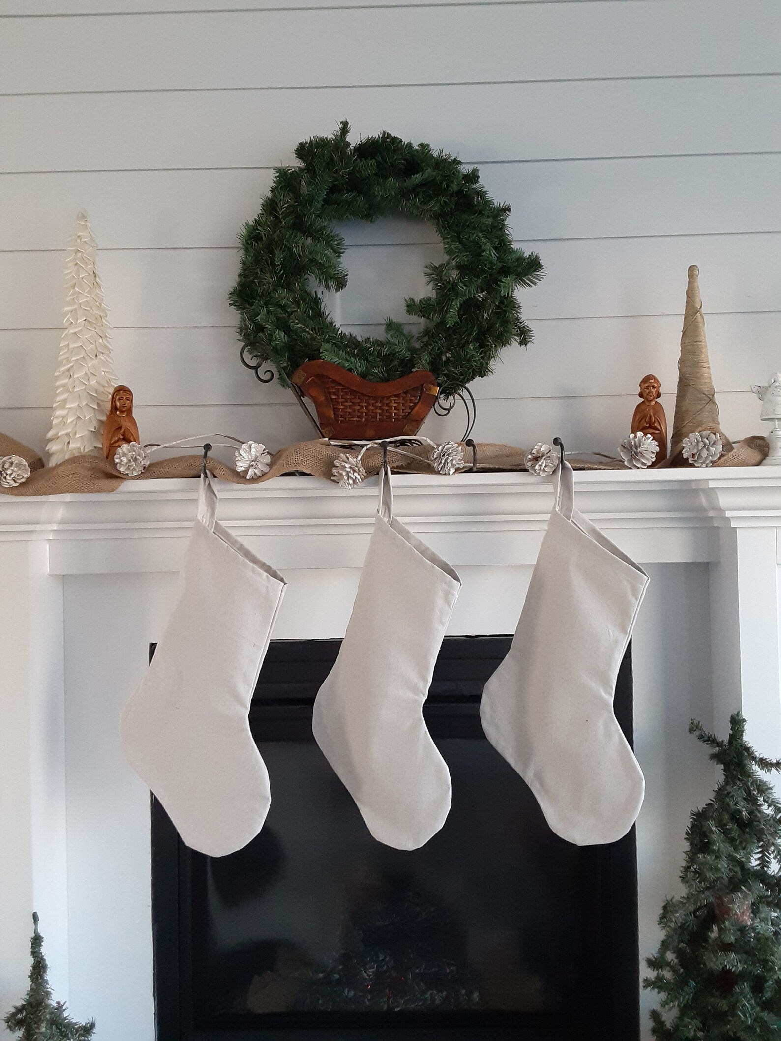 Neutral Canvas Stocking - Etsy