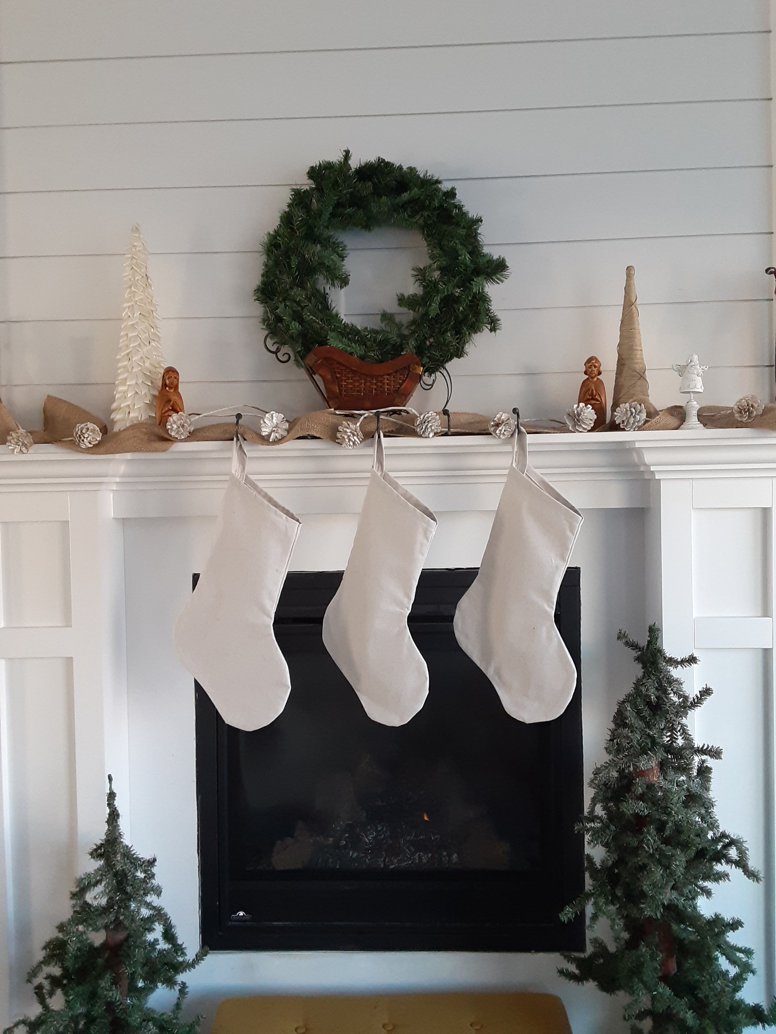 Neutral Canvas Stocking - Etsy