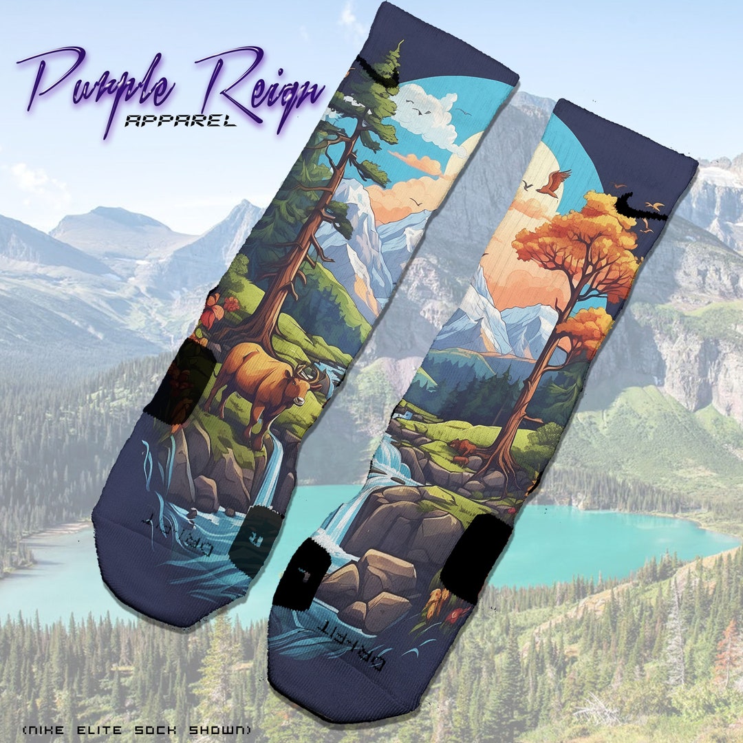 Custom Nike Elite Unique "yellowstone Park" Custom Yellowstone Scenic ...