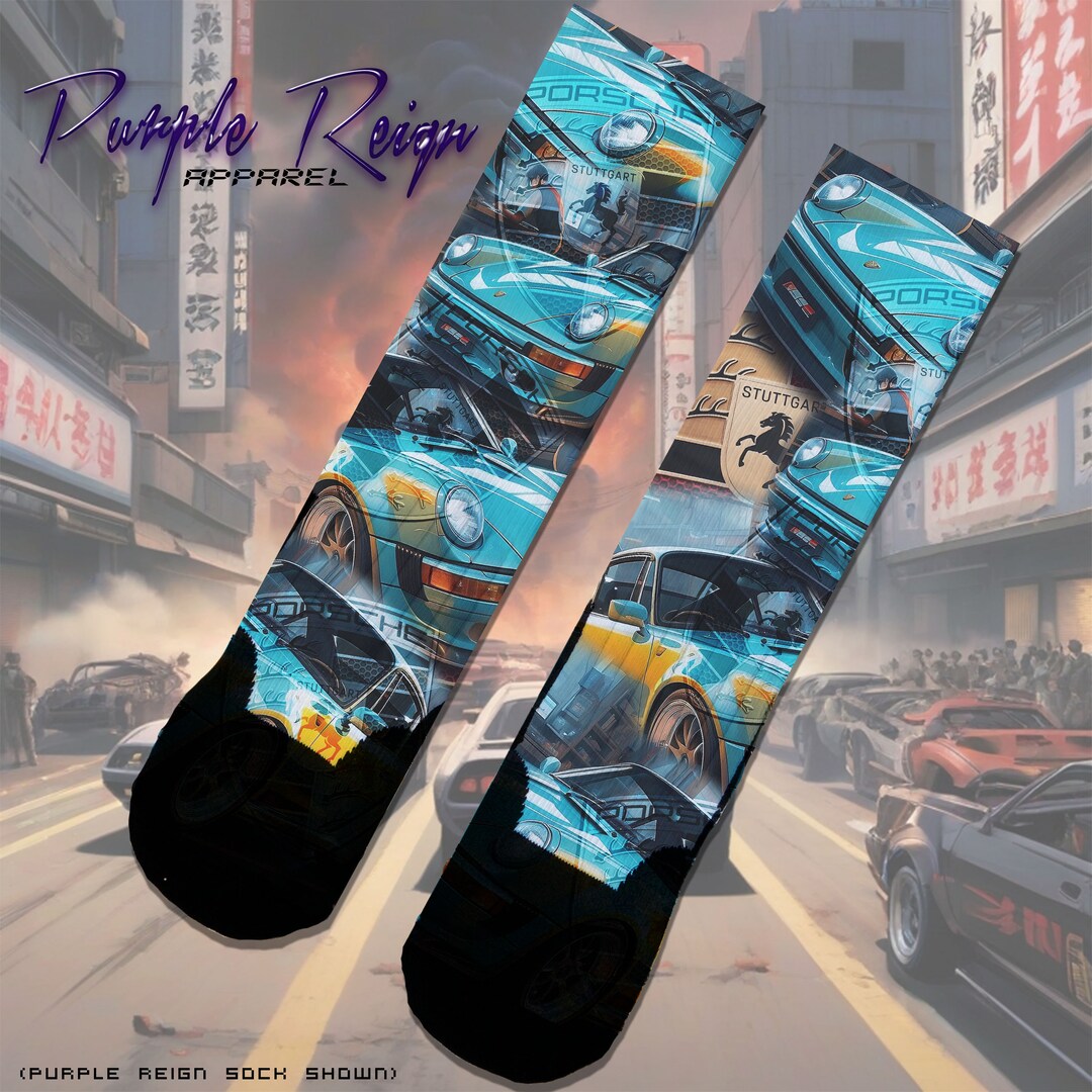 Custom Purple Reign Socks ""porsche Life"" Import Porsche Inspired ...