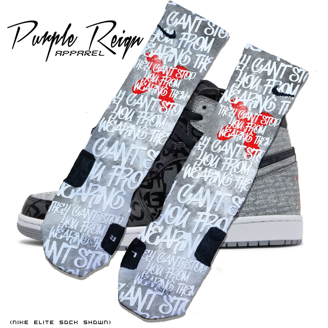 NIKE Air JORDAN 1 "rebellionaire" Matching Custom Nike Elite Socks AJ1 ...
