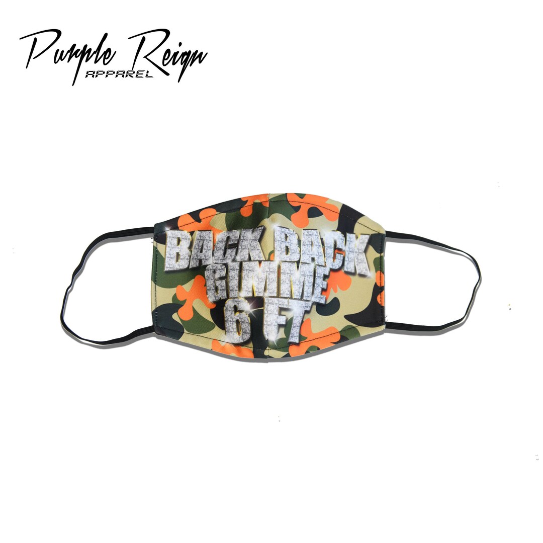Purple Reign "back Back Gimme 6ft" Custom Reusable Face Mask Made in ...