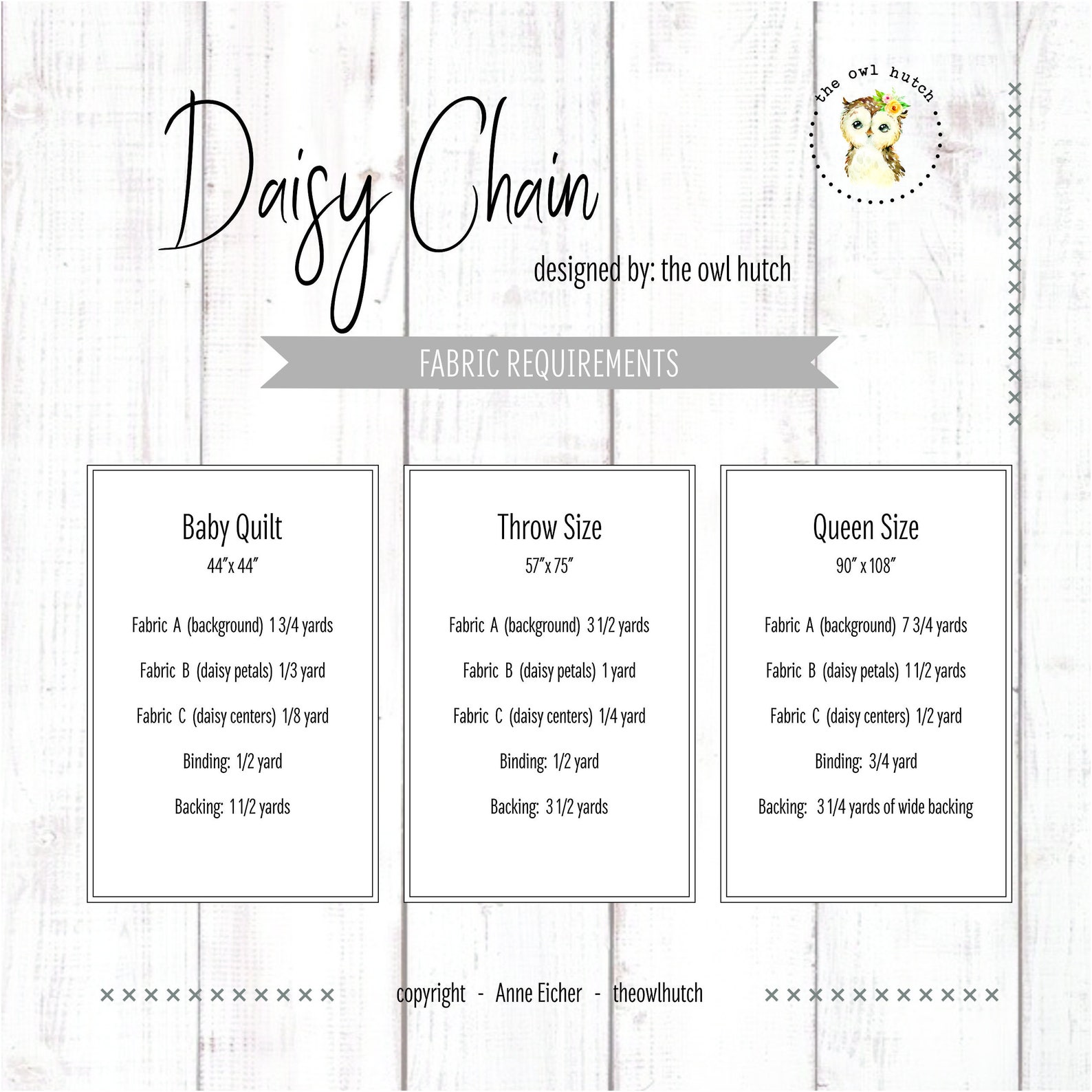 Daisy Chain PDF Quilt Pattern by Theowlhutch | Baby Quilt, Throw and ...