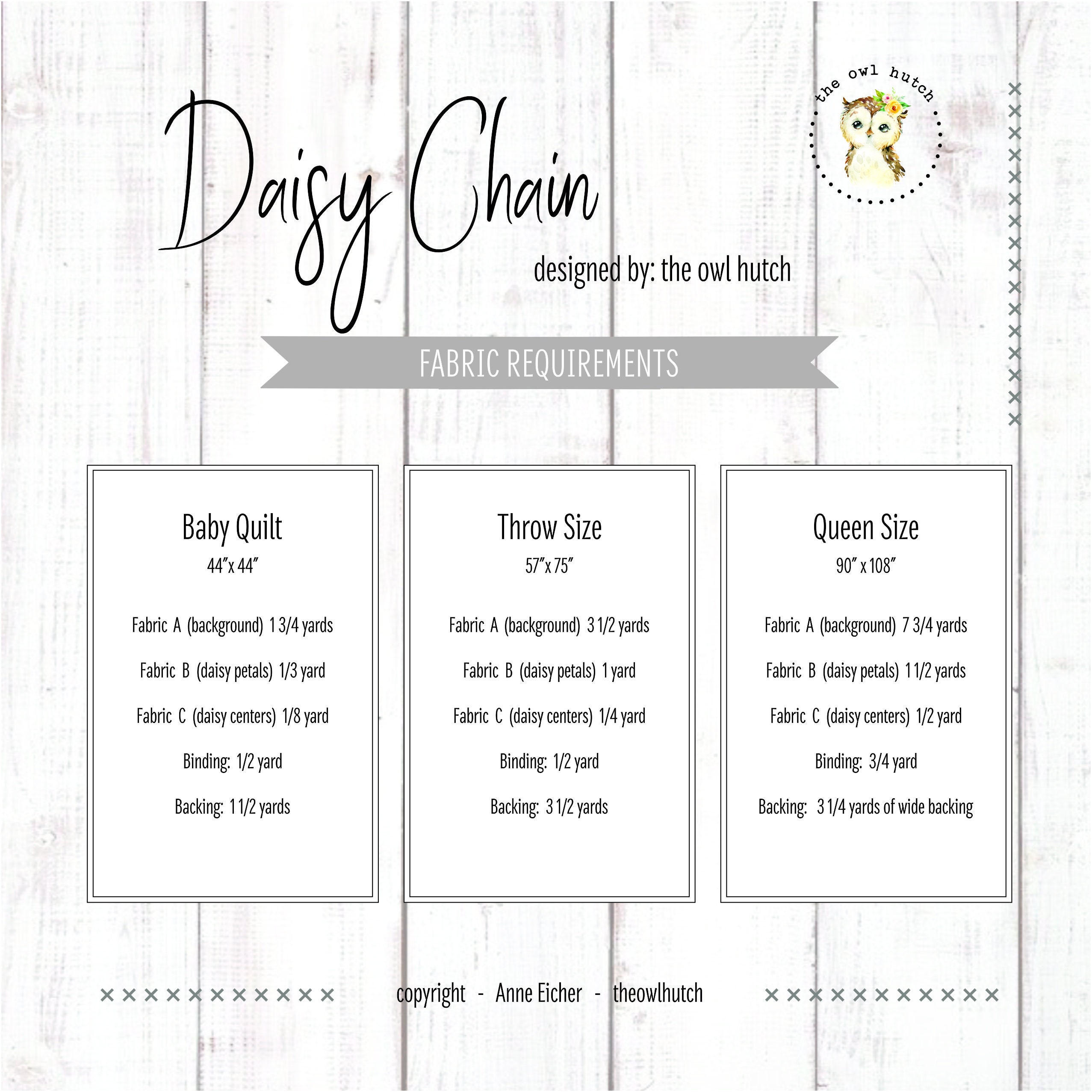 Daisy Chain PDF Quilt Pattern by Theowlhutch | Baby Quilt, Throw and ...