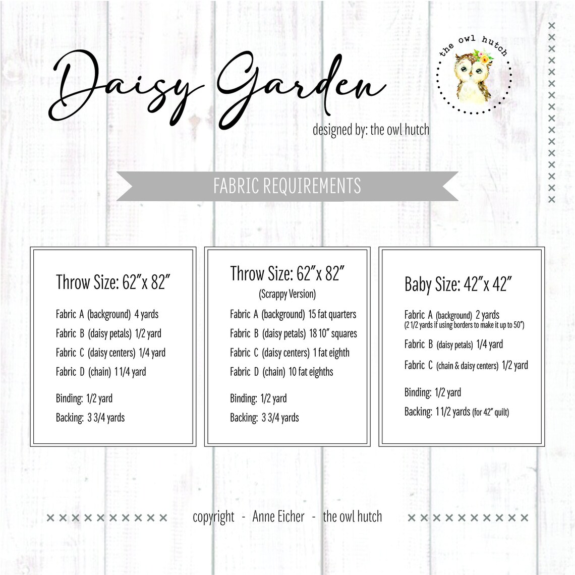 Daisy Garden PDF Quilt Pattern by Theowlhutch | Baby Quilt, Throw Size ...