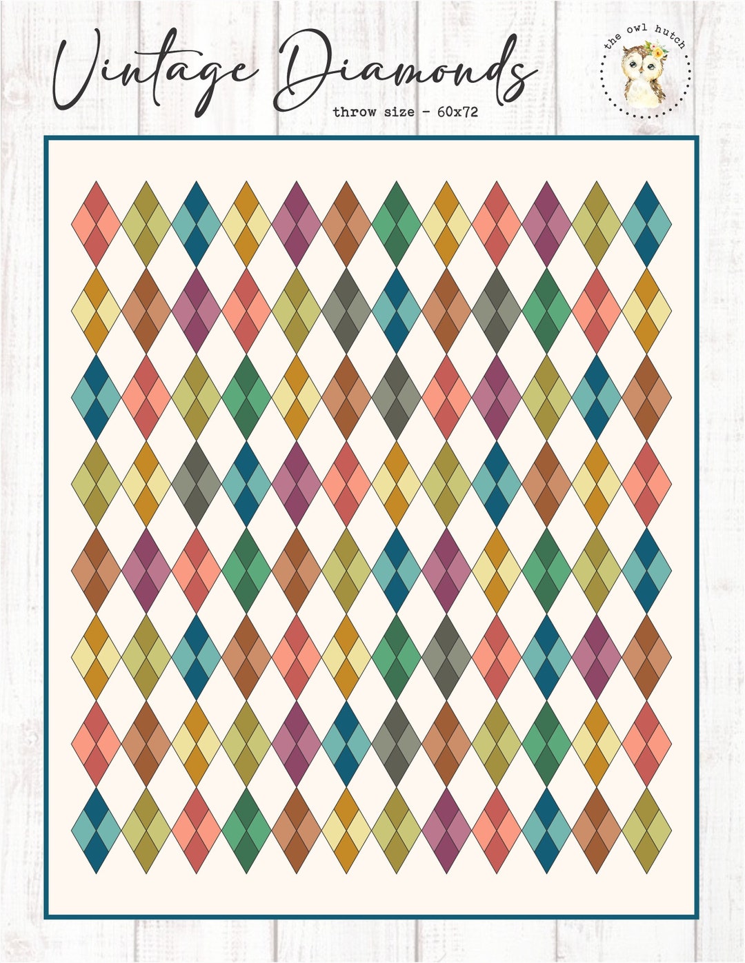 Vintage Diamonds PDF Quilt Pattern by Theowlhutch - Etsy