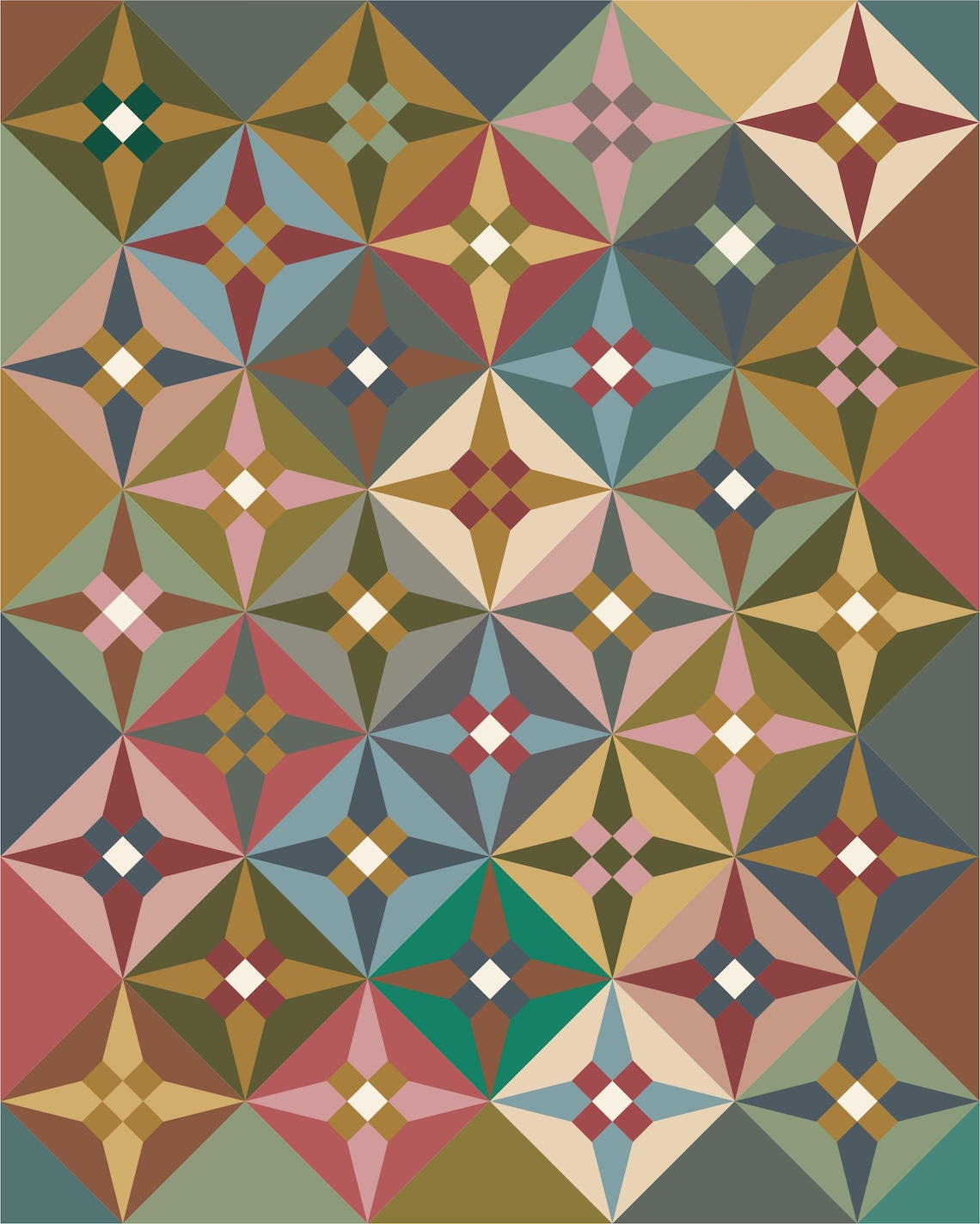 Stella PDF Quilt Pattern by Theowlhutch | A Retro Sparkly Star Quilt ...