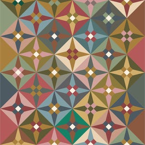 Stella PDF Quilt Pattern by Theowlhutch | A Retro Sparkly Star Quilt ...