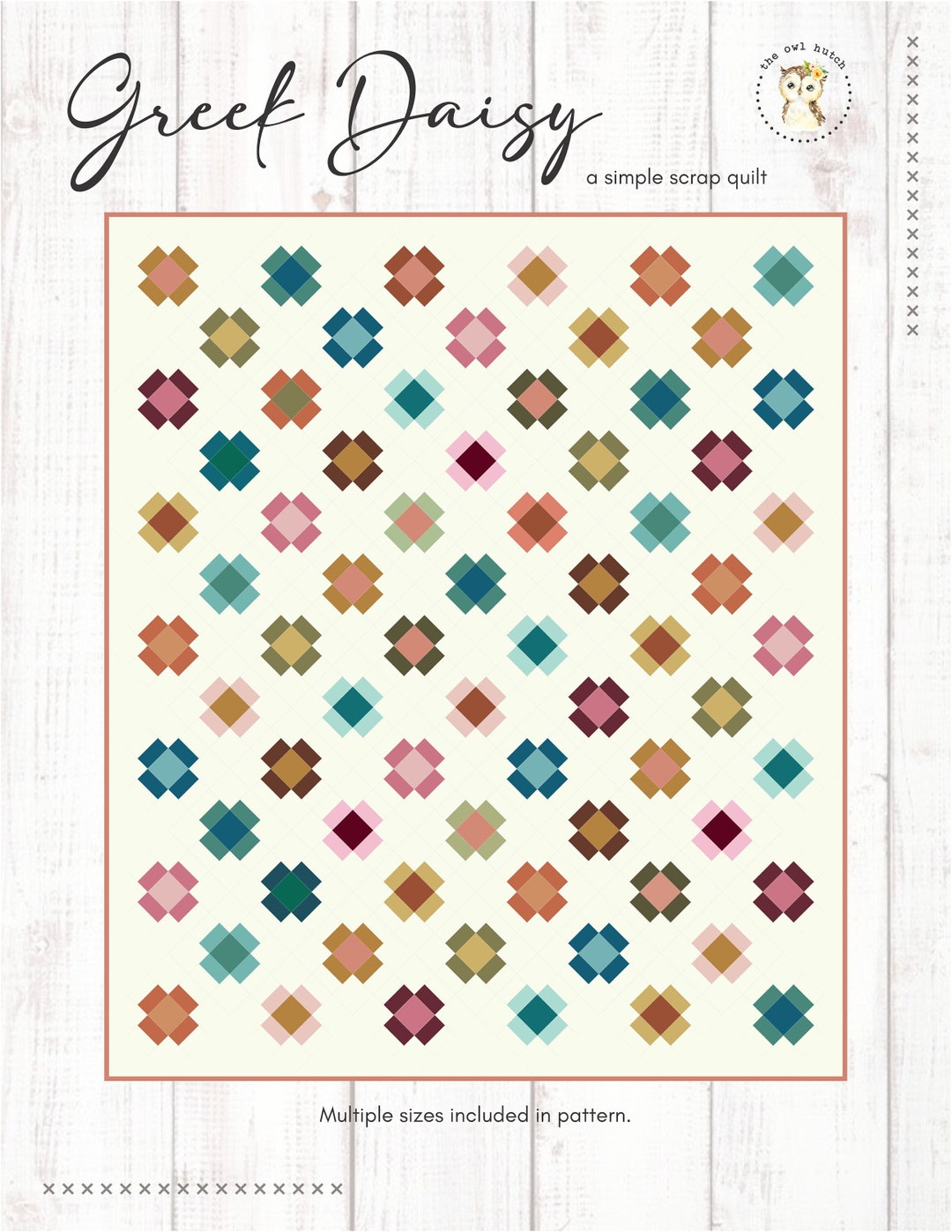 Greek Daisy PDF Quilt Pattern | A Simple Scrap Quilt | Baby, Toddler, and Multiple Throw Sizes ...