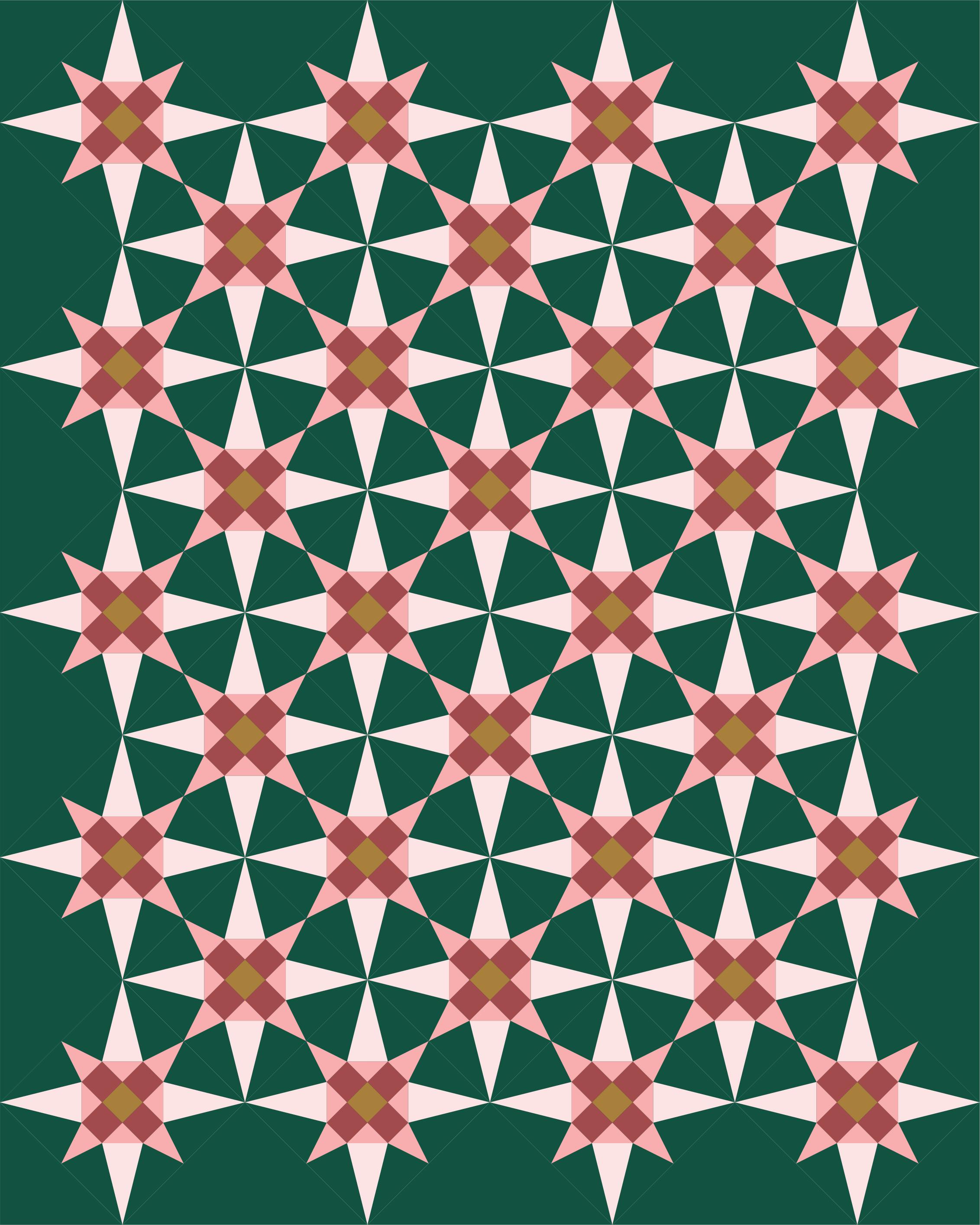 Stella PDF Quilt Pattern by Theowlhutch | A Retro Sparkly Star Quilt ...