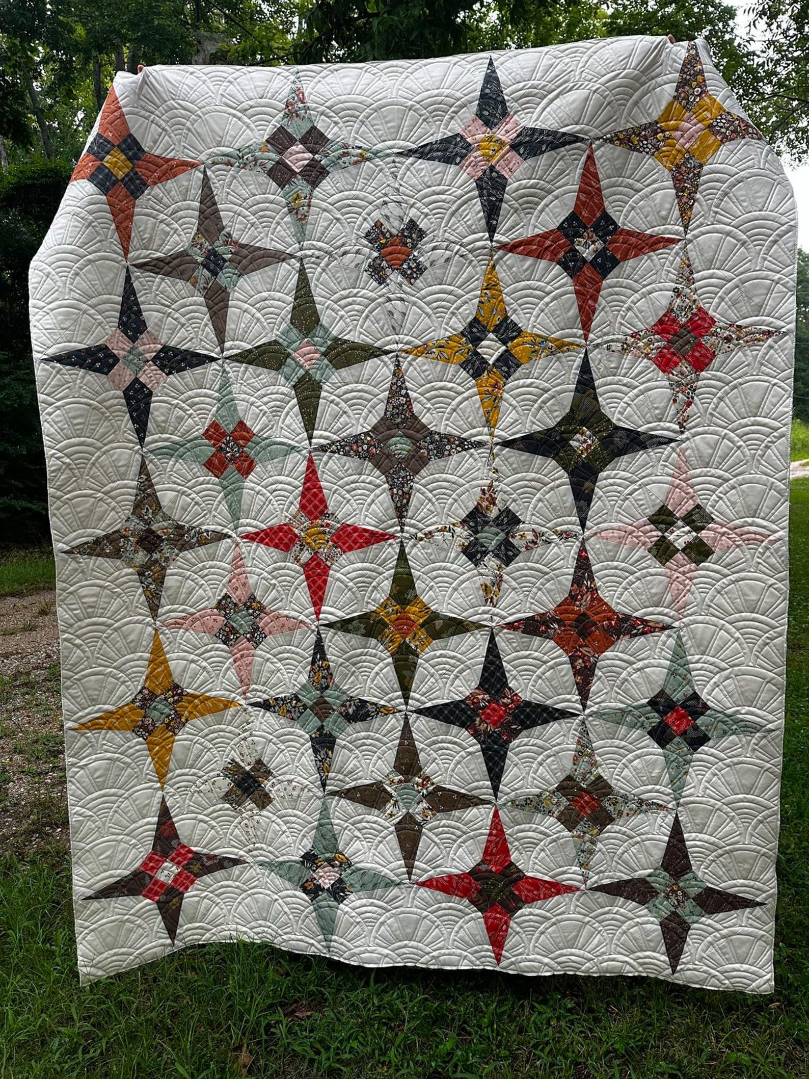 Stella PDF Quilt Pattern by Theowlhutch | A Retro Sparkly Star Quilt ...