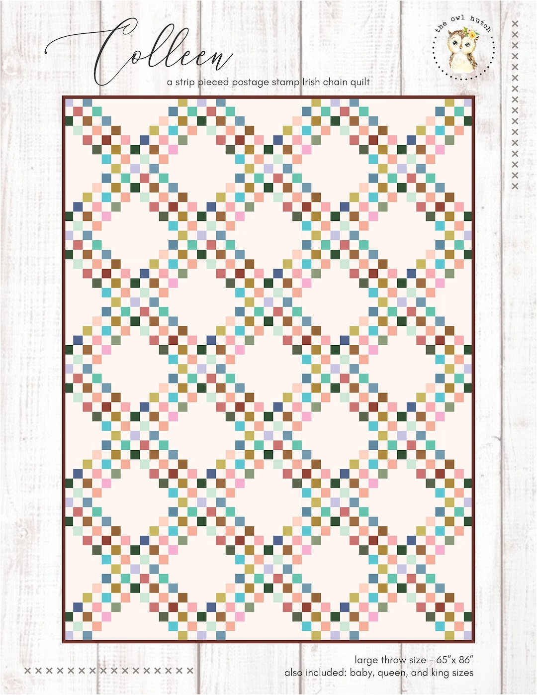 Colleen PDF Quilt Pattern by Theowlhutch | Baby, Throw, Queen and King ...