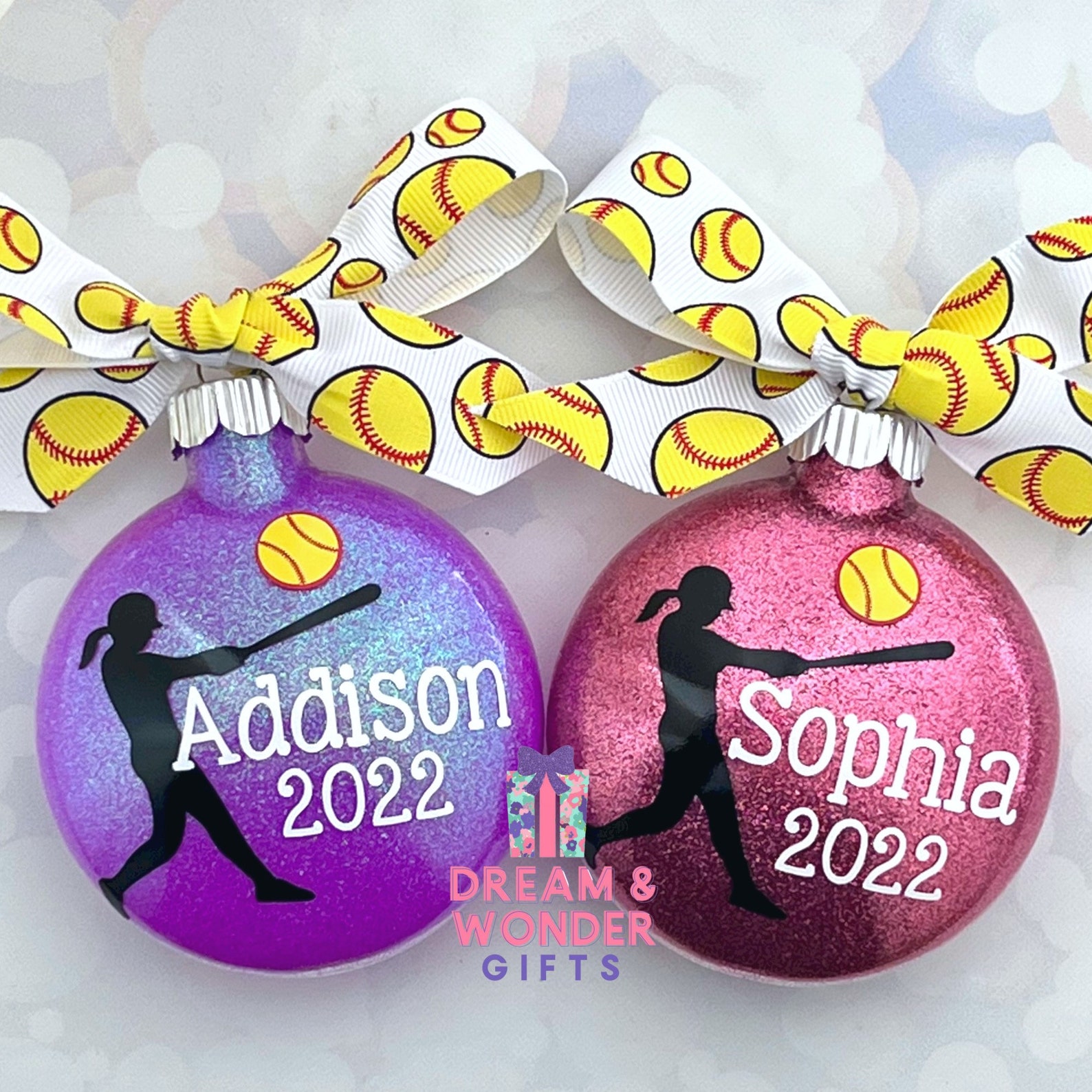 Softball Player Personalized Christmas Ornament - Etsy