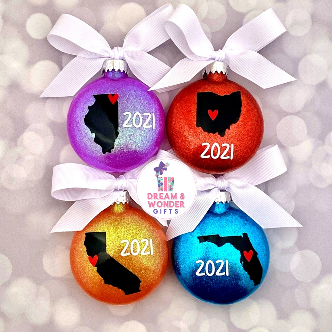 State Travel Long Distance Christmas Ornament - Etsy