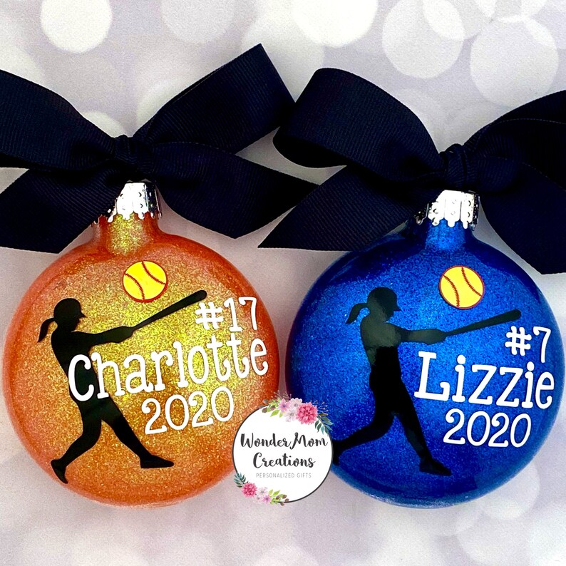 Softball Player Personalized Christmas Ornament - Etsy